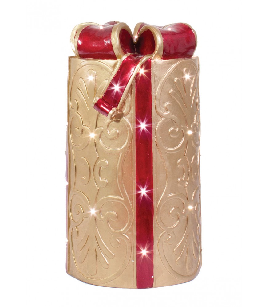 Lit Round Fiberglass Gift Box | All American Christmas Co