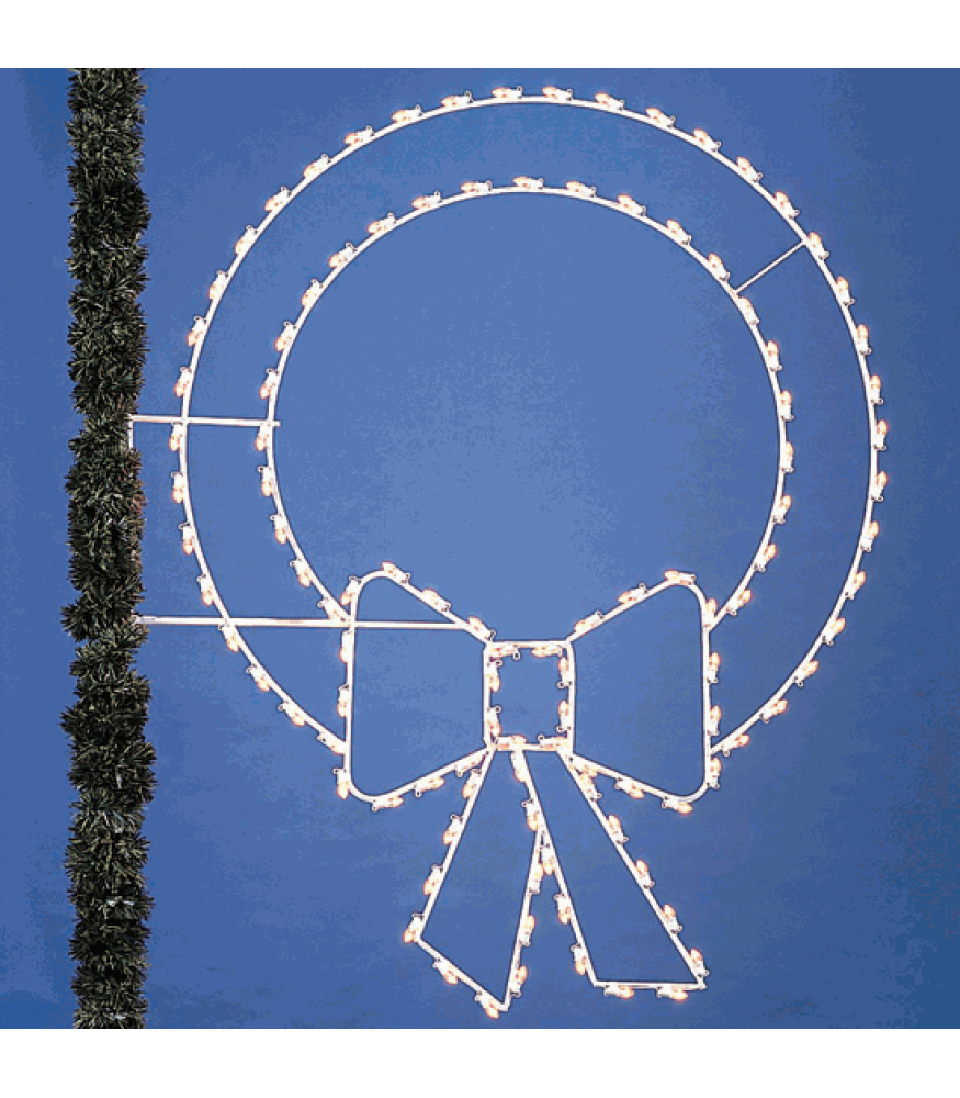 Pole Mount Wreath with Bow | All American Christmas Co