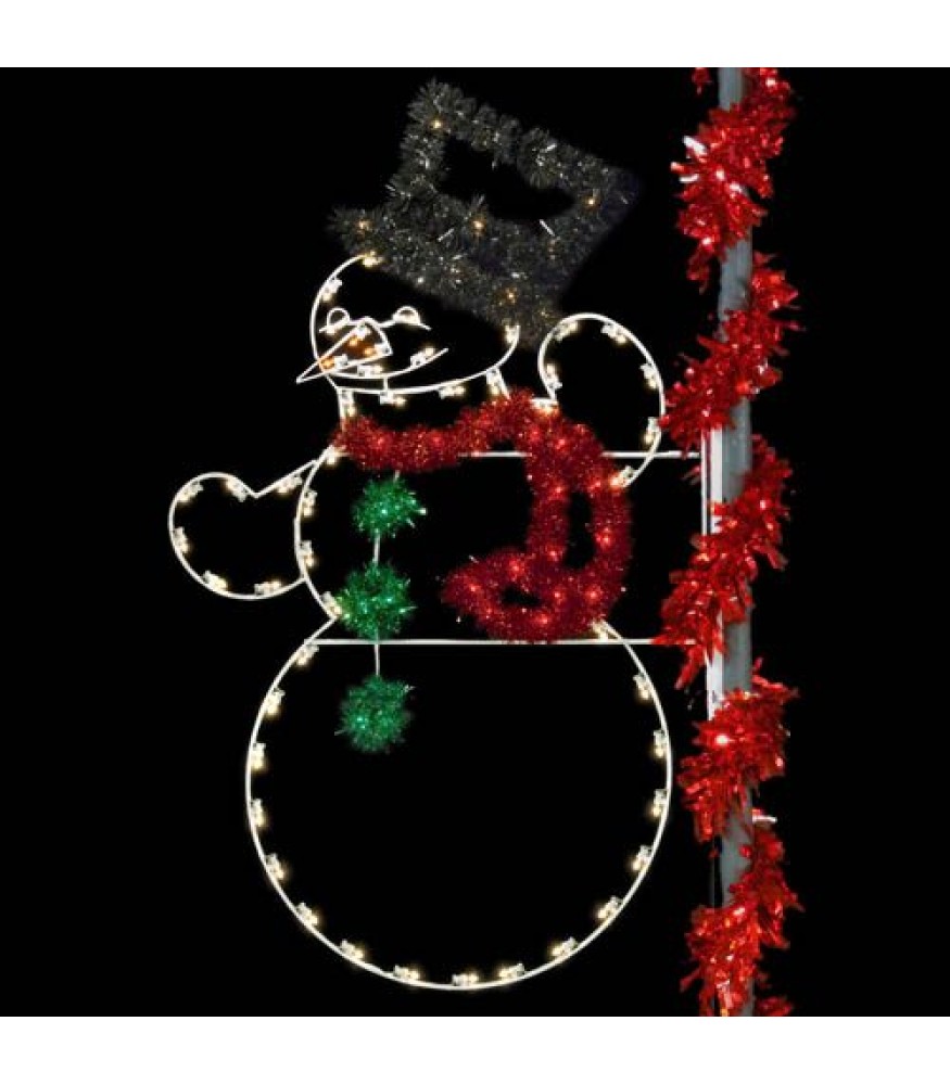 8' Top Hat Snowman Pole Display | All American Christmas Co